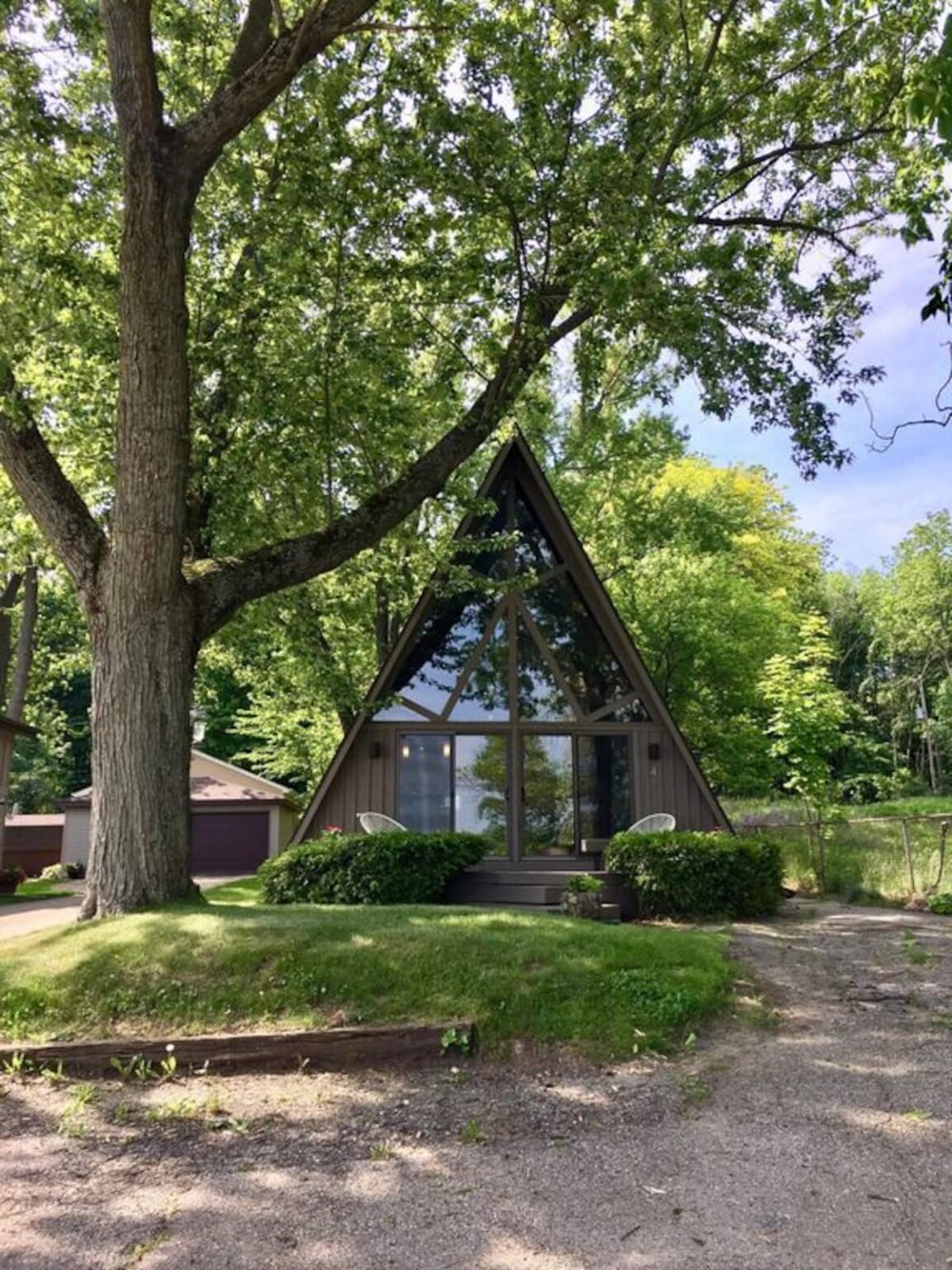 Retro A-Frame Tiny House on Fine Lake in Michigan - Dream Tiny Living