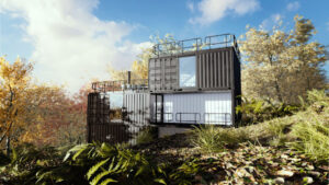 Marin Shipping Container House On Steep Slope - Dream Tiny Living