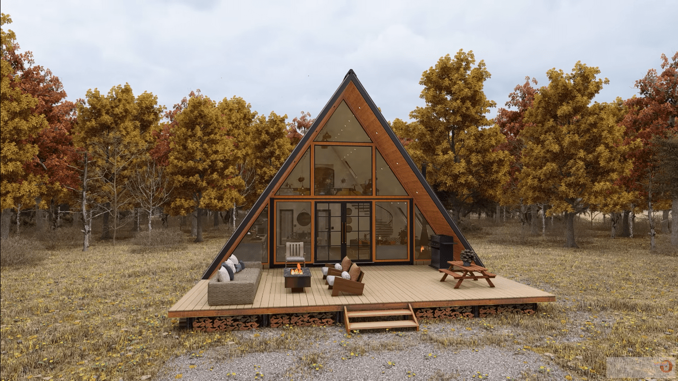 Amazing A-Frame Cabin House Design Idea - Dream Tiny Living