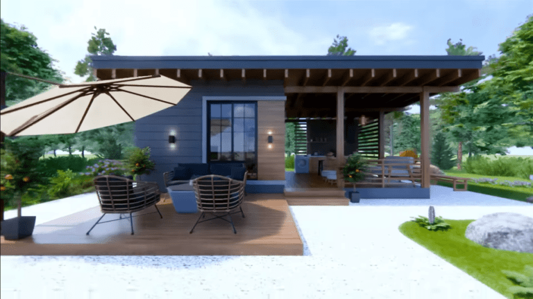 Cute Tiny Farmhouse Design Idea 5m x 8m - Dream Tiny Living