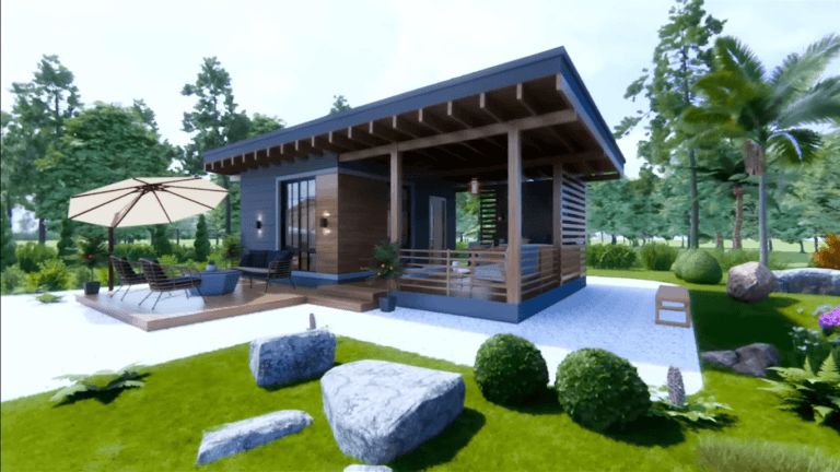 Cute Tiny Farmhouse Design Idea 5m x 8m - Dream Tiny Living