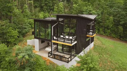Glass-Walled Cottage with Smoky Mountain View - Dream Tiny Living