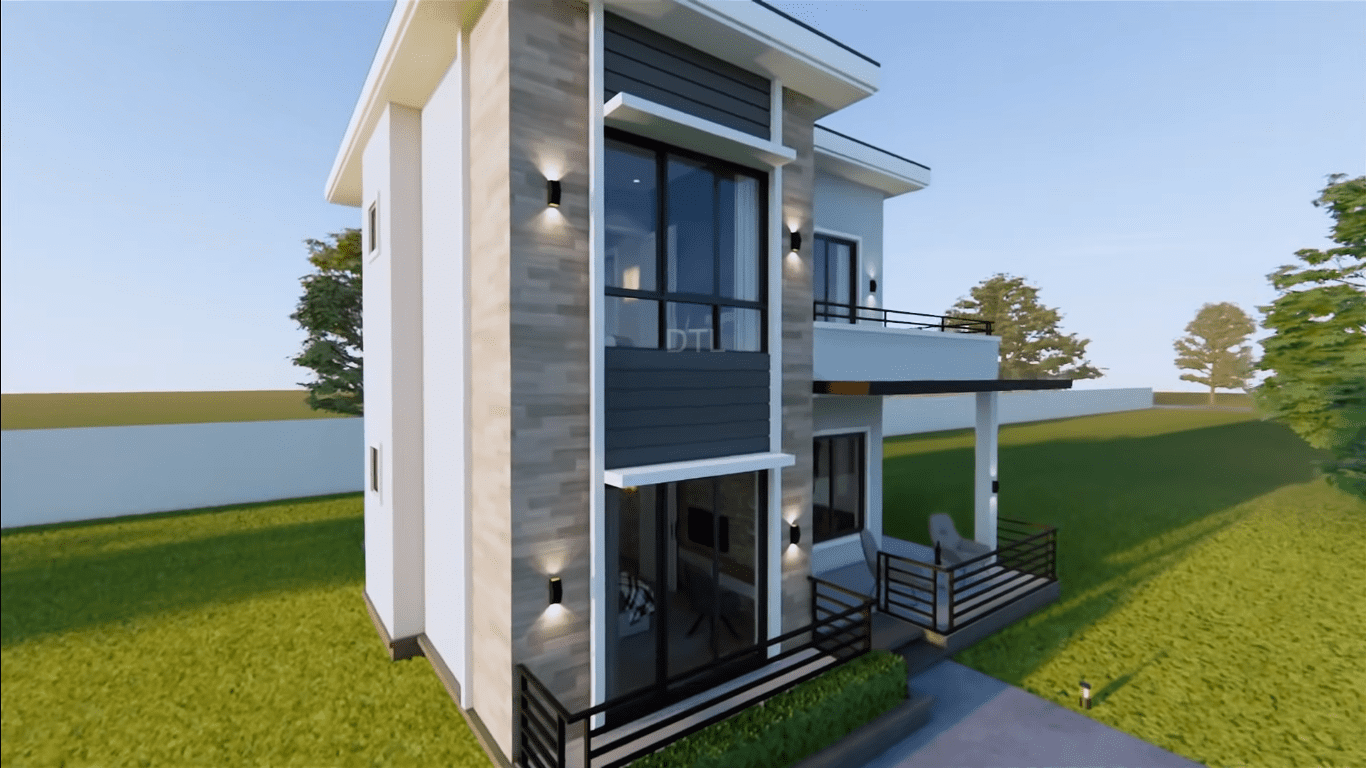 Two Storey Small House Design 7m x 7.5m - Dream Tiny Living