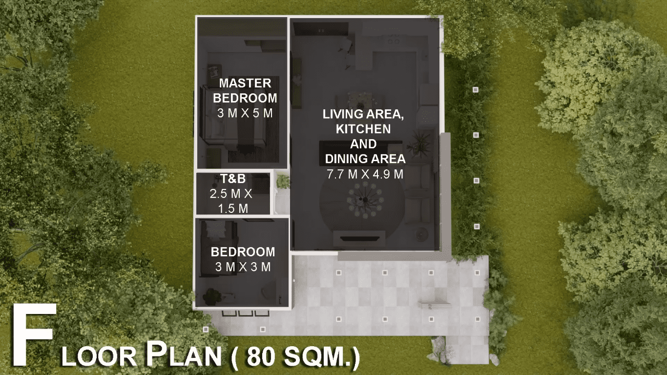 Modern Small House Design Idea 8m x 10m - Dream Tiny Living