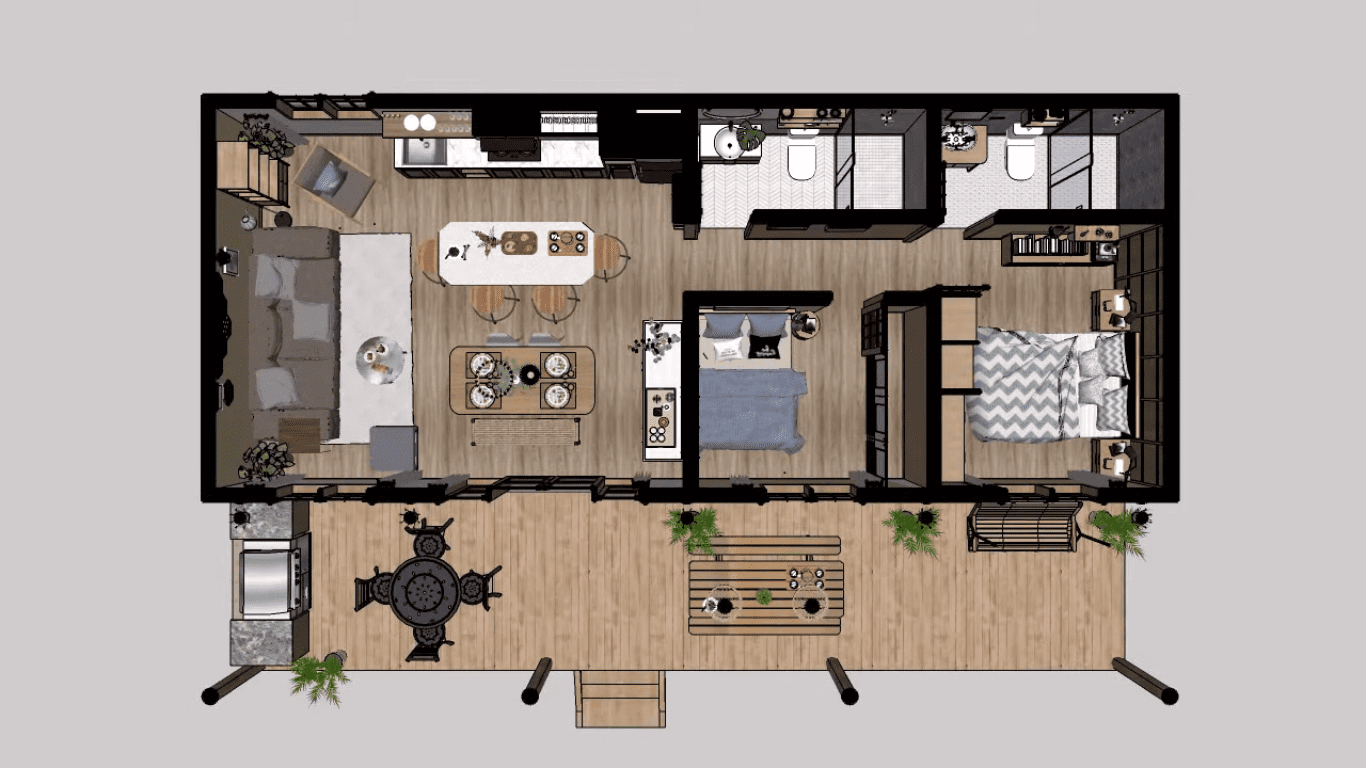 Off-Grid Tiny House Design 5m x 12m - Dream Tiny Living