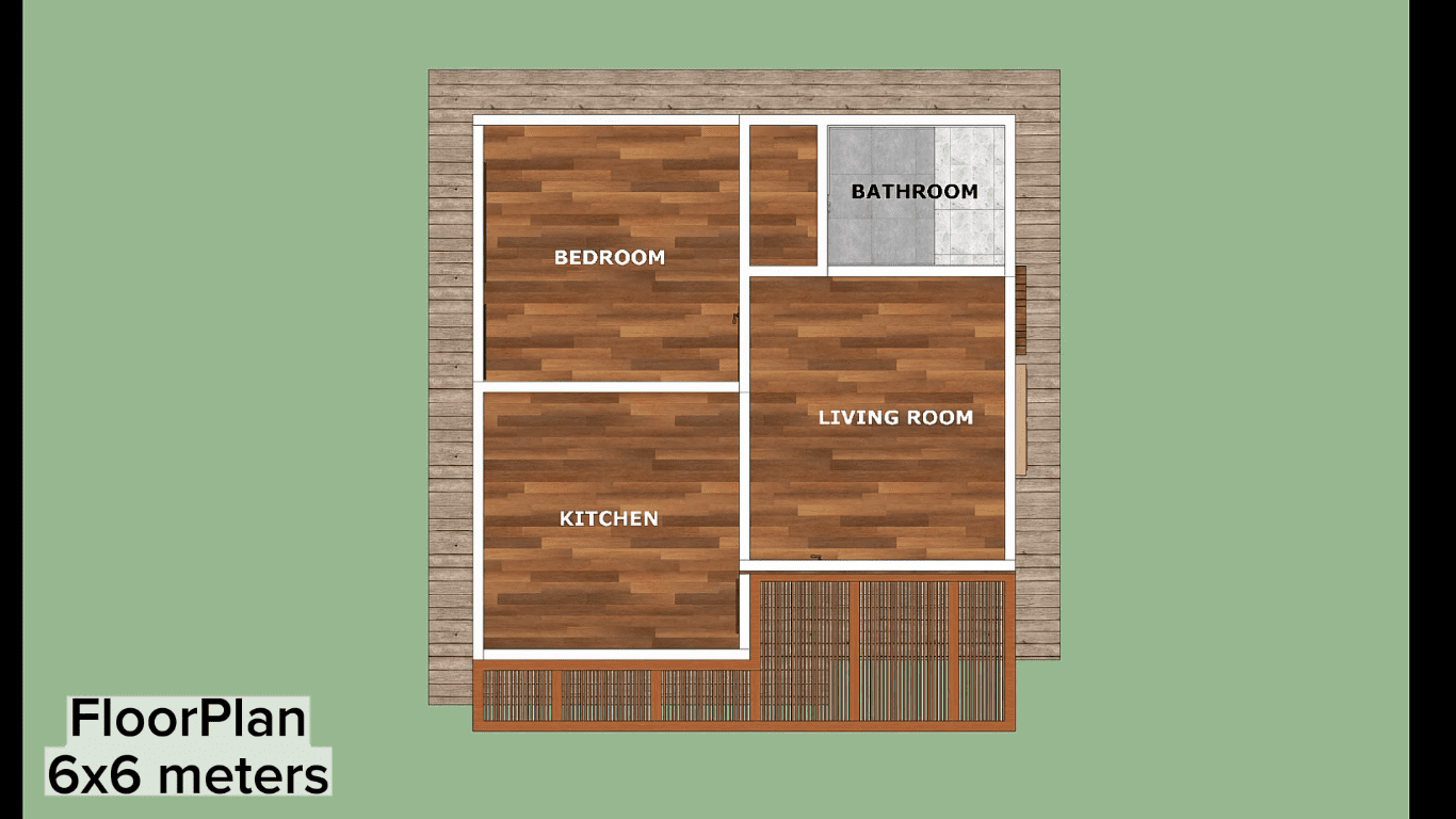One Bedroom Simple Small House 6m x 6m - Dream Tiny Living