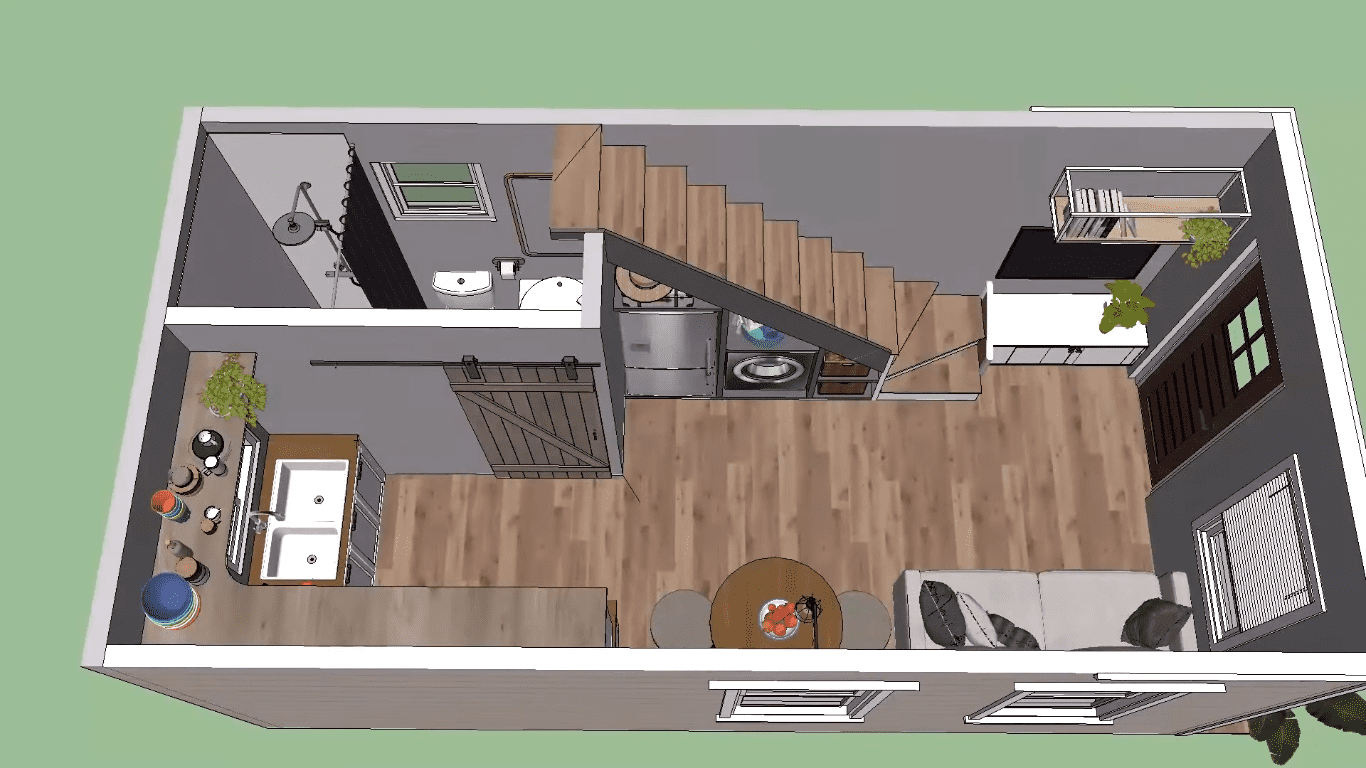 Two Storey Sophisticated Tiny House 3m x 6m » HouseDesigns