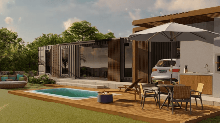 Shipping Container House with Pool 5m x 13m - Dream Tiny Living