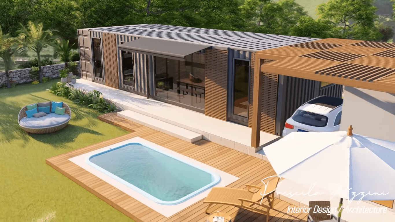 Shipping Container House with Pool 5m x 13m - Dream Tiny Living