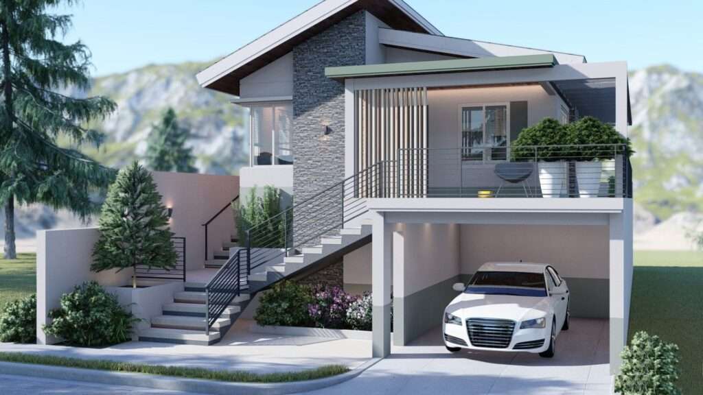 Split Level Small House Design Idea - Dream Tiny Living