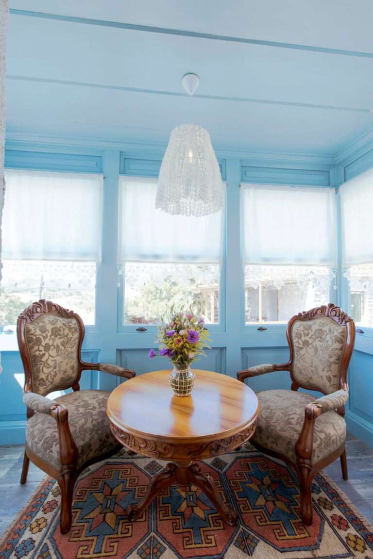 Stone Small House with Colorful Bay Window - Dream Tiny Living