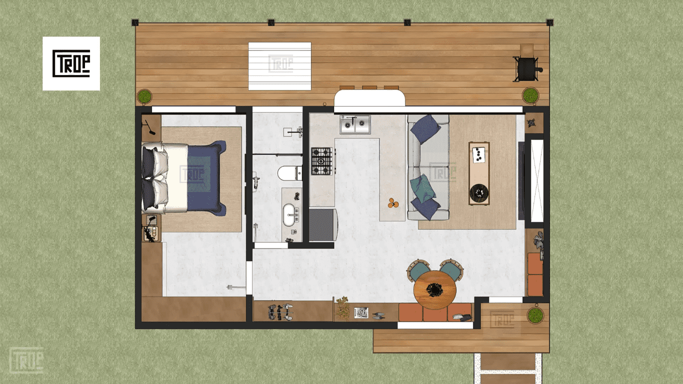Tiny Cottage Combining Simplicity with Modern Interior - Dream Tiny Living