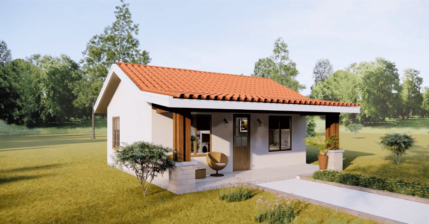 One-Story Small House Design 6m x 8m - Dream Tiny Living